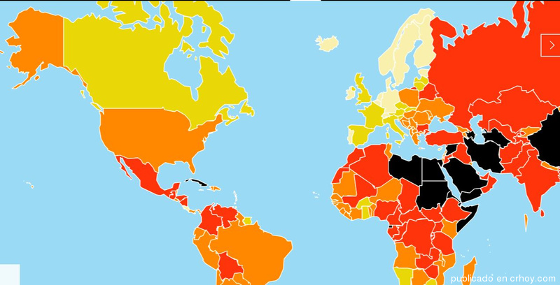 Costa Rica in the top 10 countries with the greatest press freedom